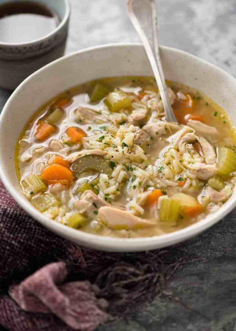 Soupe au poulet et riz - Recette de Cuisine Facile
